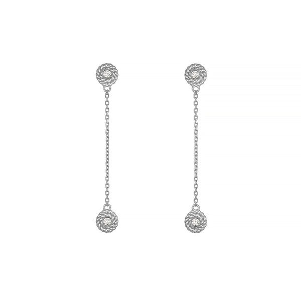 14K Gold Rope Accent Diamond Earrings – Maggie Lee Designs